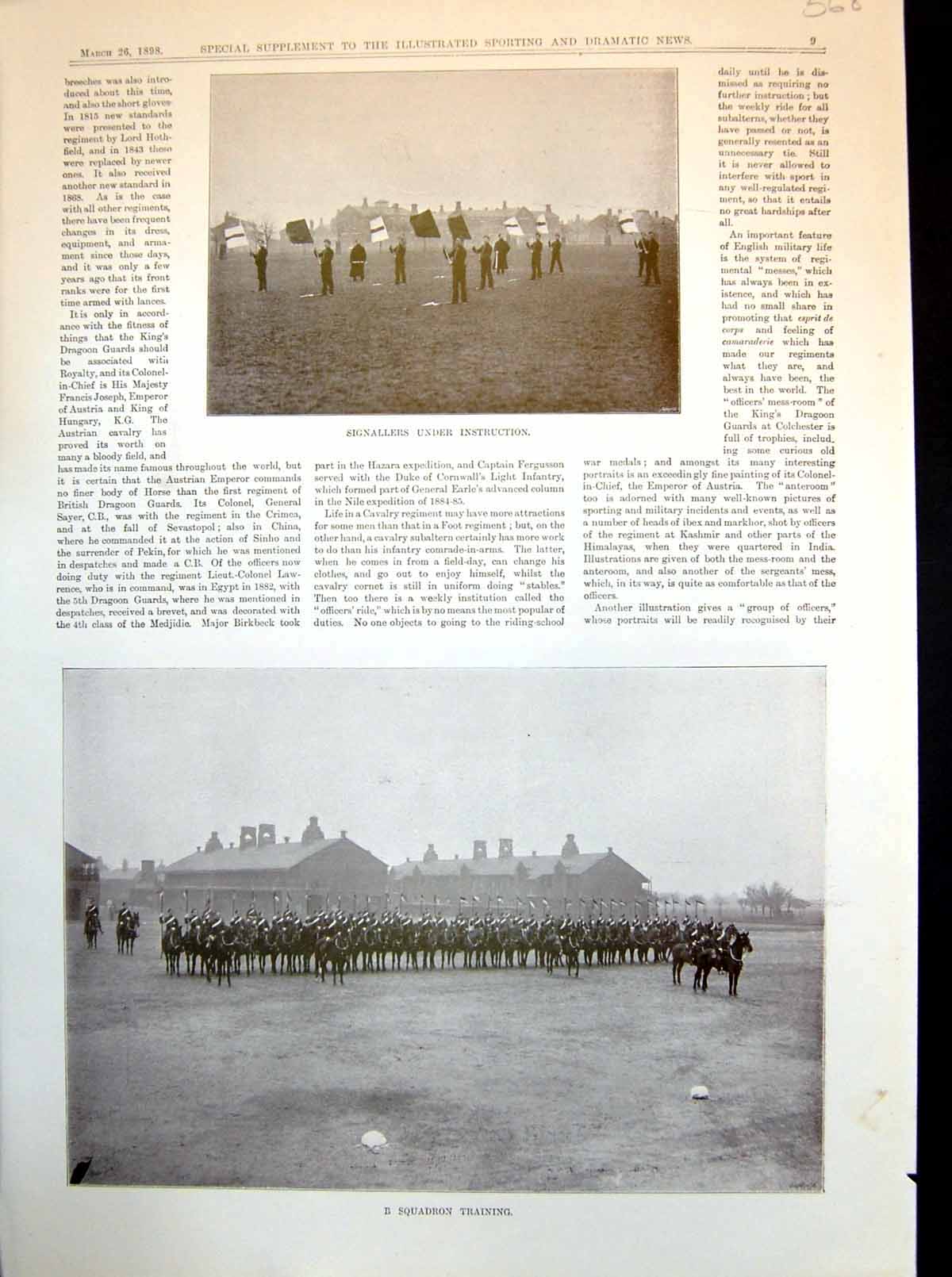 Antique Old Print Signallers Under Instruction Squadron Training Forge ...